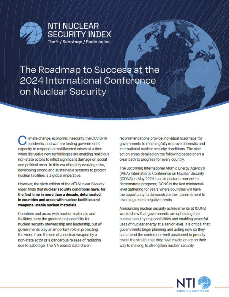The Roadmap to Success at the 2024 International Conference on Nuclear Security - NTI Nuclear ...